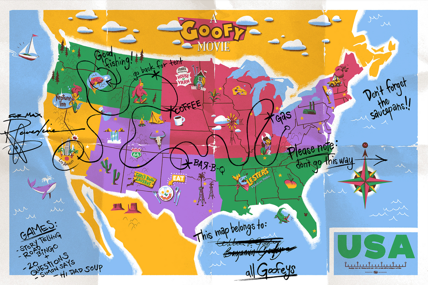 "Goofy Map" [Variant Edition] by Claire Hummel – Cyclops Print Works